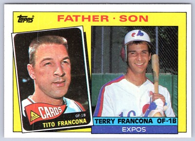 TITO FRANCONA AND TERRY FRANCONA / FATHER & SON 1985 TOPPS NO 134 ...