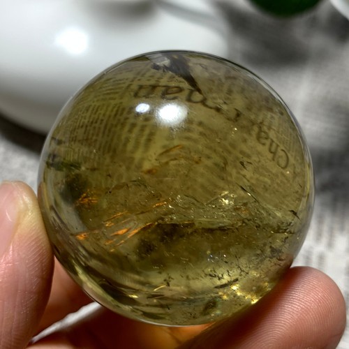 139g Natural Yellow crystal ball Quartz Citrine sphere Mineral healing ...