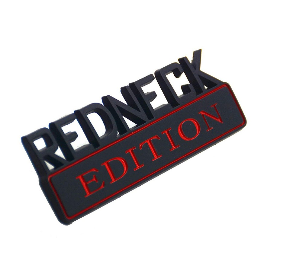 2pcs Black/Red RedNeck Edition Emblems Fender Badge Car Truck Decal ...