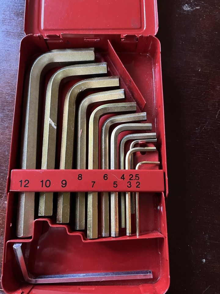 Snap-On COMPLETE 11 Piece Metric Hex Key Set 2mm-12mm Free Shipping USA ...
