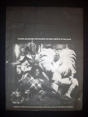 Labelle Disco Artists Of The Year 1976 Short Print Poster Type Ad ...