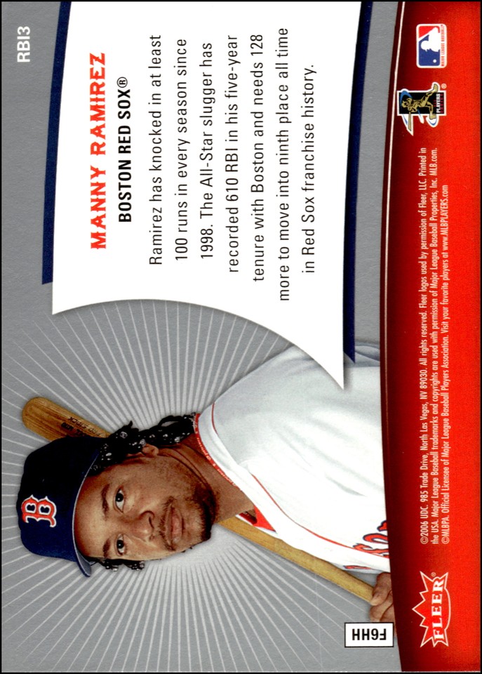 2006 Ultra #RBI3 Manny Ramirez RBI Kings Boston Red Sox | eBay
