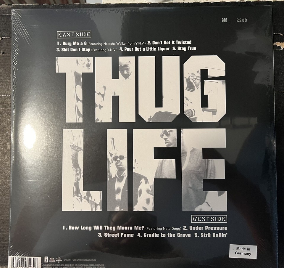 2Pac- Thug Life Volume 1 - Interscope IVC Limited Edition Vinyl LP 2289 ...