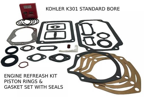 K301 STANDARD REFREASH KIT, NEW PISTON RINGS, COMPLETE GASKET SET ...