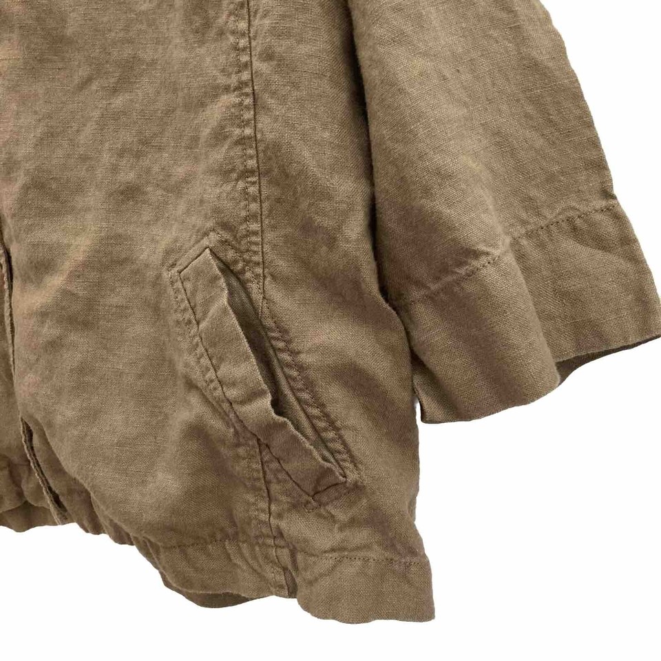 Eileen Fisher 100% Linen Lightweight Jacket Womens Large 3/4 Sleeve ...