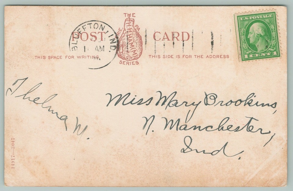 Bluffton Indiana~Public Library~Columns~Postcard~c1910 | eBay