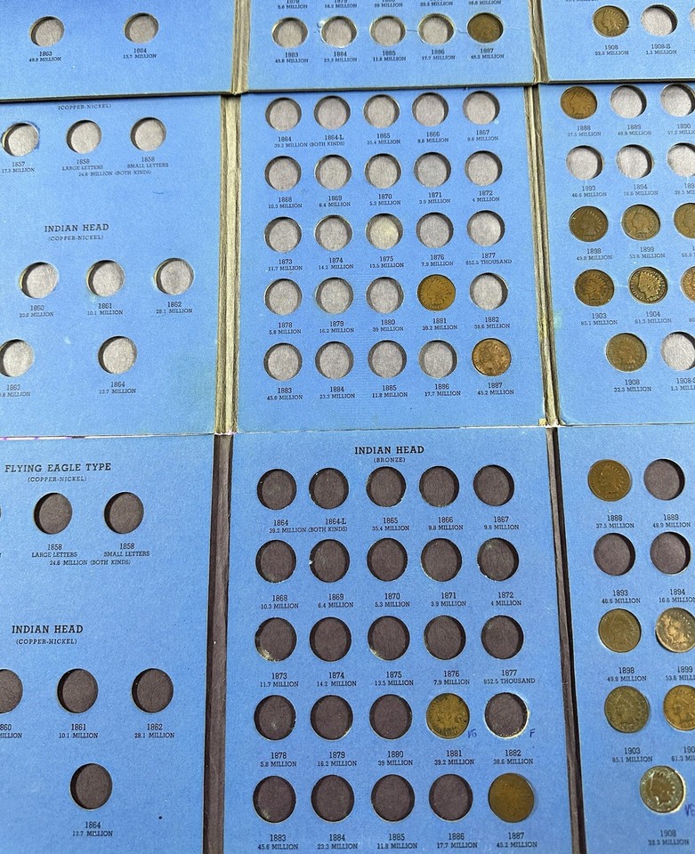 Indian Head Penny Collection Book Set With Rare 1909 20 Coin Lot | eBay