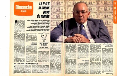 Coupure de presse Clipping 1985 Harold Sidney Geneen P.D.G. d ITT (2 ...