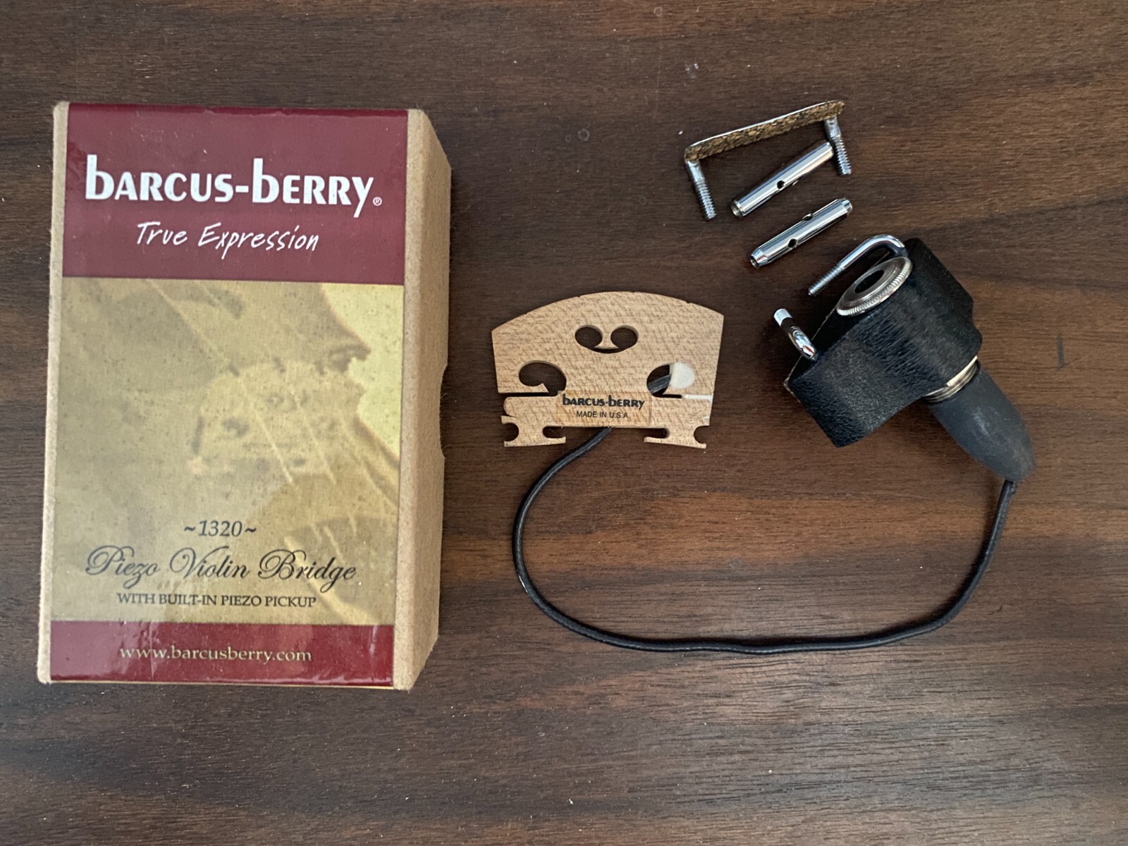 Barcus-Berry 1320 Violin Bridge w Built-In Piezo Pickup + Carpenter ...