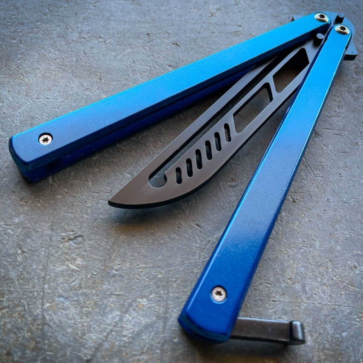 High Quality Practice BALISONG METAL BUTTERFLY Trainer Dull Knife Fake ...
