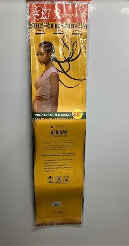 XPRESSION 3X Pre-Stretched Braid Sensationnel Braids 58" 1B | eBay