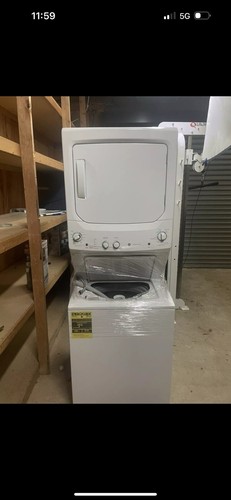 GE Unitized Spacemaker 2.0 Cuft Washer and Dryer in White (GUD24ESSMWW ...
