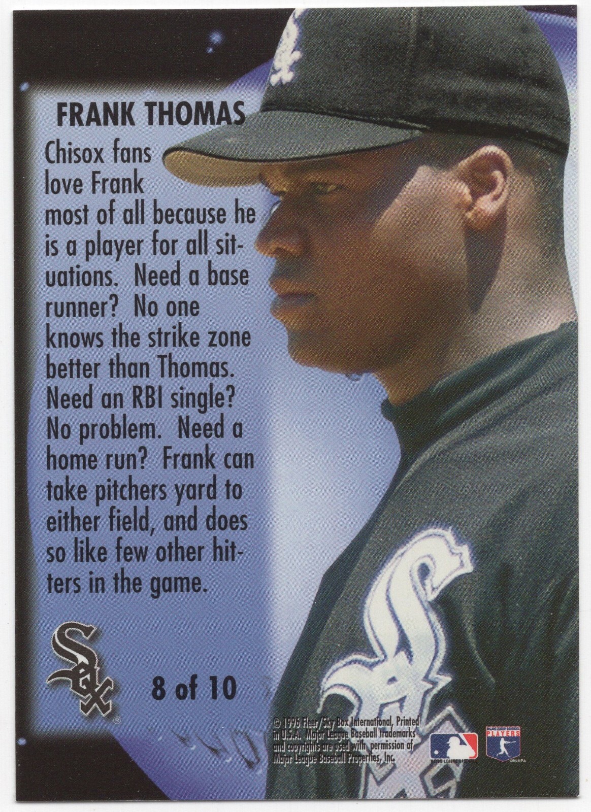 RED029 1996 Metal Universe Titanium #8 Frank Thomas Chicago White Sox ...