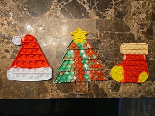 Christmas Pop-It Fidget Toy Tree Poppit Stocking Stuffers Set Of 3 | eBay
