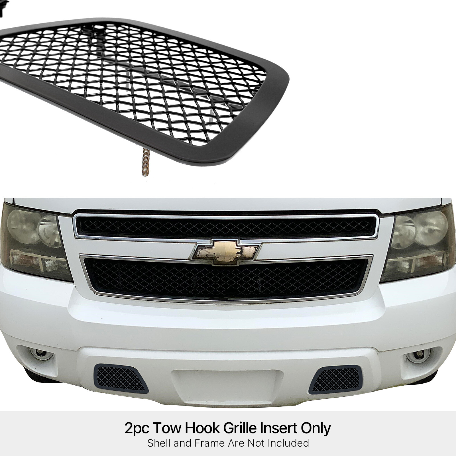 Fits 2007-2014 Chevy Tahoe/Suburban Tow Hook Stainless Black Mesh ...