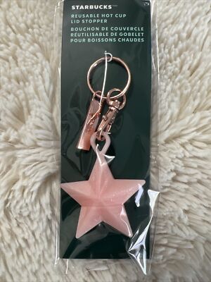 2023 Holiday Starbucks Silicone Pink Star Reusable Hot Cup LID STOPPER ...