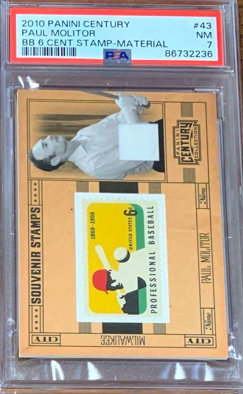 2010 Panini Century #43 Molitor Material 6 Cent Stamp /25 PSA 7 Pop 1 ...
