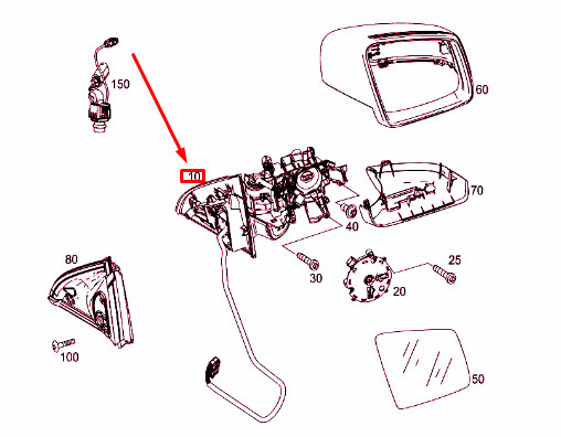 Genuine MERCEDES BENZ Gl550 Front Right Door Mirror Assembly ...
