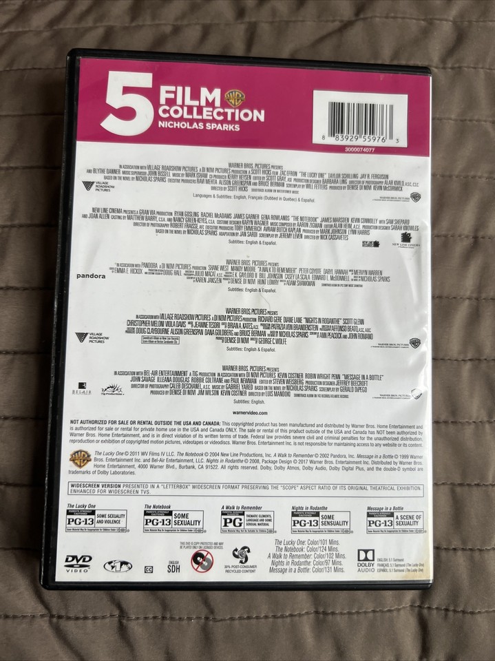 5 Film Collection: Nicholas Sparks (DVD) 883929559763| eBay