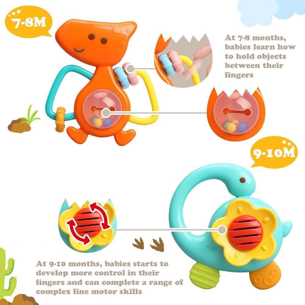 Baby's Rattles and Teethers Gift Set Newborn 0-6 Months Toys Boys Girls ...