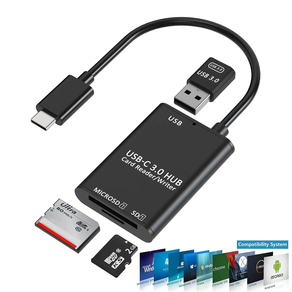 USB C to SD Card Reader Writer OTG Adapter USB 3.0 Micro SD Memory Card ...