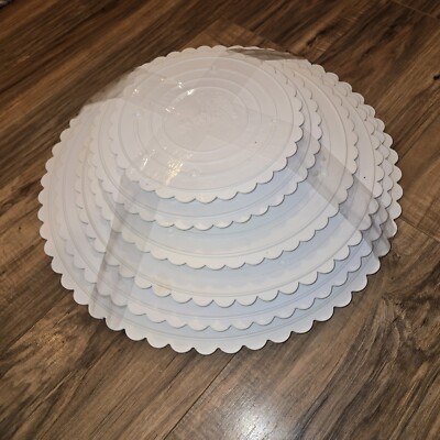 Round Scalloped Cake Stand 8 10 12 14 16 18 Inch Plate Lot Of 6 | eBay