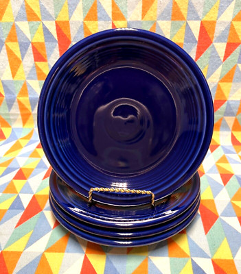 NEW w/tag 1st quality FIESTA 4 SALAD APPETIZER PLATES cobalt 7.25 ...