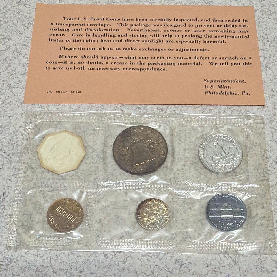 1963 U.S. Mint Set Philadelphia Uncirculated Treasury Dept. Envelope ...