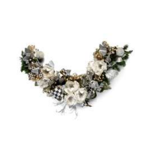 Mackenzie Childs 60" Long Silver Shimmer Swag Prelit EUC Courtly Check ...