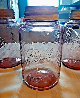 Antique Mason Quart Jar Rare Early Ball Antique Blue 1910 1923