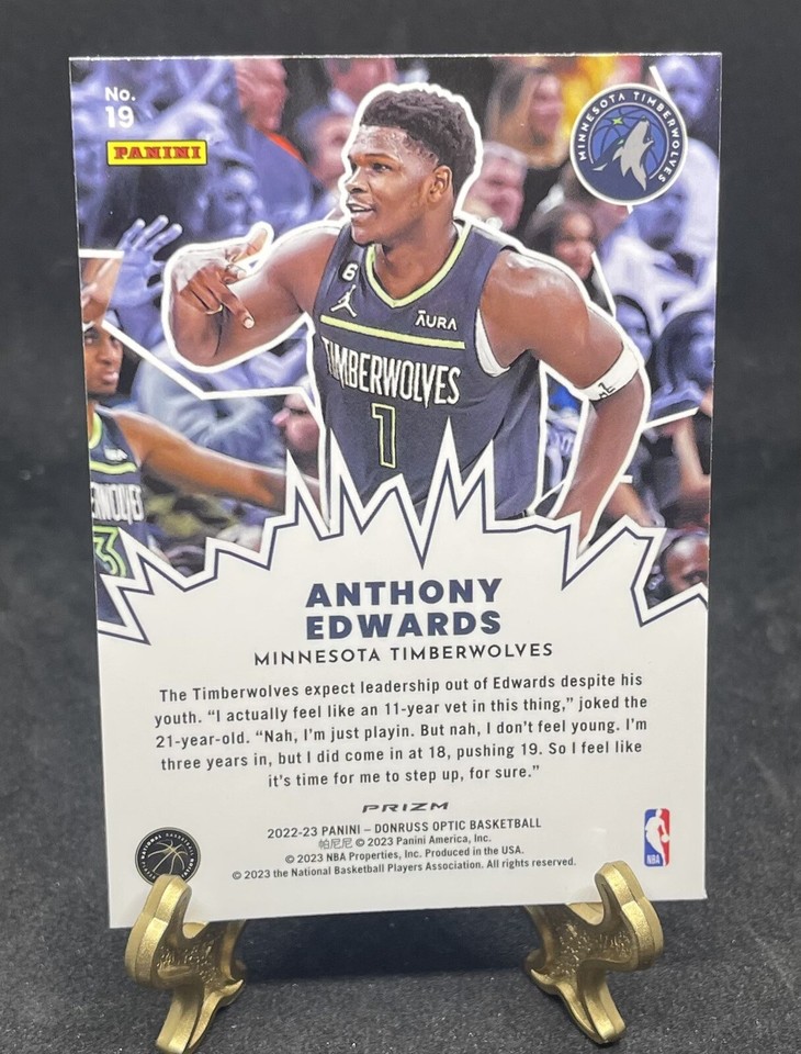 2022-23 Donruss Optic Anthony Edwards "My House" Purple PRIZM ...