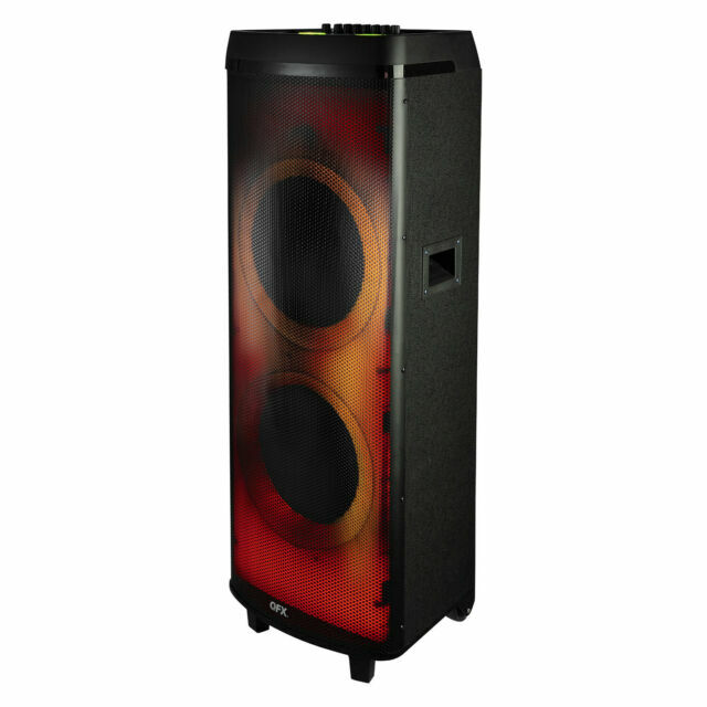 QFX LCS-120 Dual 12" Bluetooth Speaker with Liquid Crystal Light ...