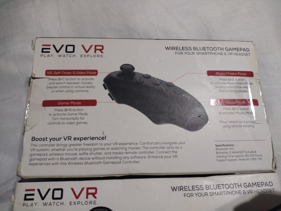 2 EVO VR Wireless Bluetooth Gamepad For your smartphone & VR Headset | eBay