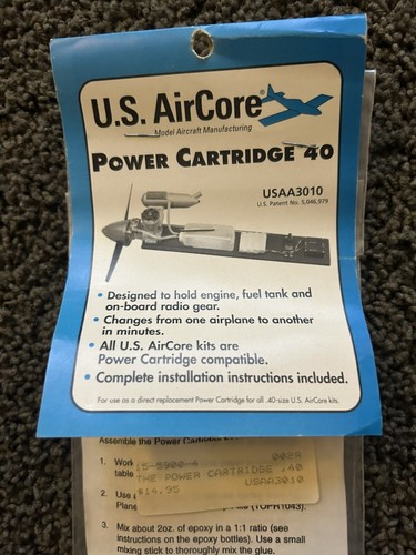 Power Cartridge 40 for RC PLANE US AIRCORE 40 TRAINER New Old Stock NOS ...