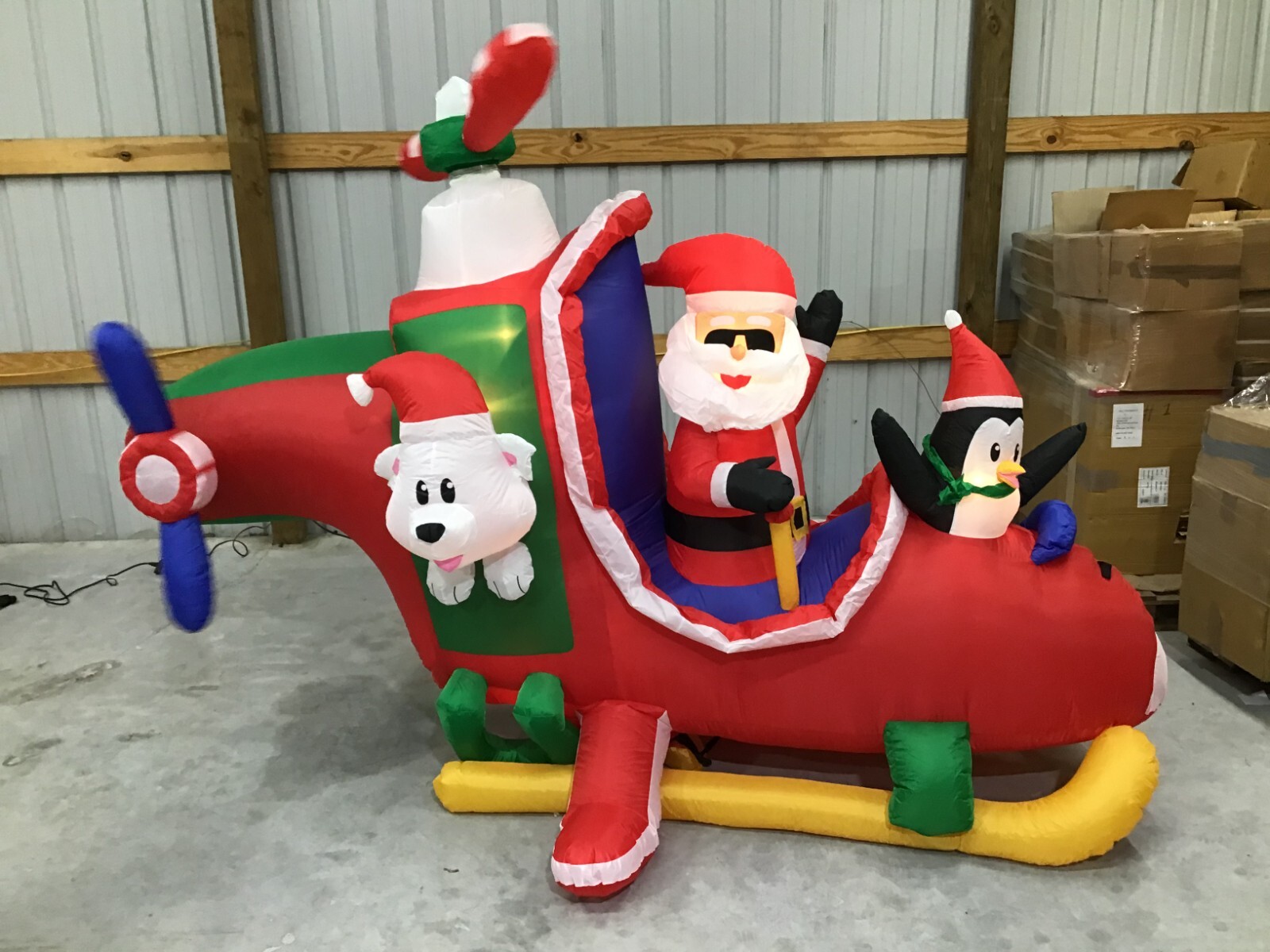9ft Gemmy Airblown Inflatable Prototype Christmas Helicopter Scene ...