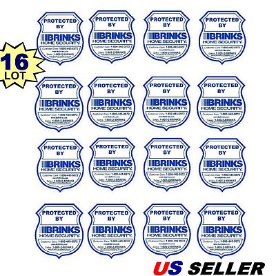 BRINKS Home Security Alarm Monitoring System Window Warning Stickers ...