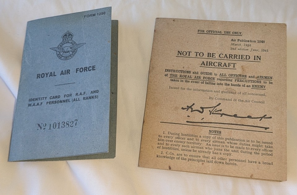 2 RAF Cards ID World War 2 Royal Air Force Signed Military Blue Veteran ...