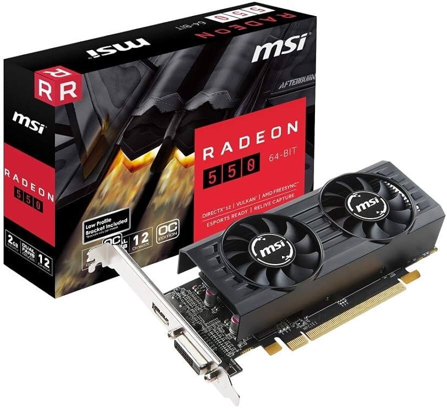 MSI Gaming Radeon 550 64-Bit HDMI/DVI 2GB GDRR5 HDCP Support DirectX 12 ...