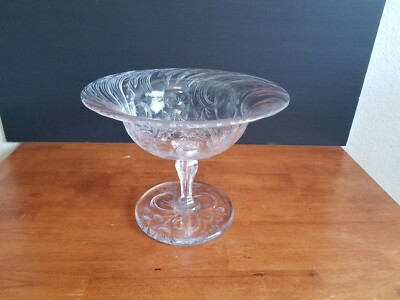 ANTIQUE ABP HAWKES INTAGLIO CUT GLASS CRYSTAL FOOTED BOWL COMPOTE 10 ...