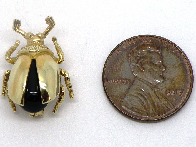 14k Yellow Gold Beetle Pin Brooch | eBay