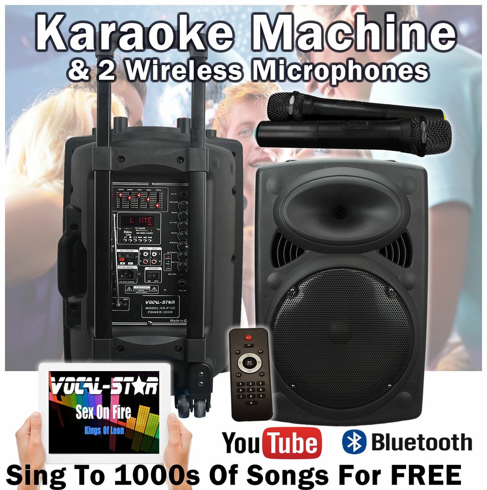 Vocal-Star VS-P120 Karaoke Machine Speaker Bluetooth 12" 300w 2 ...