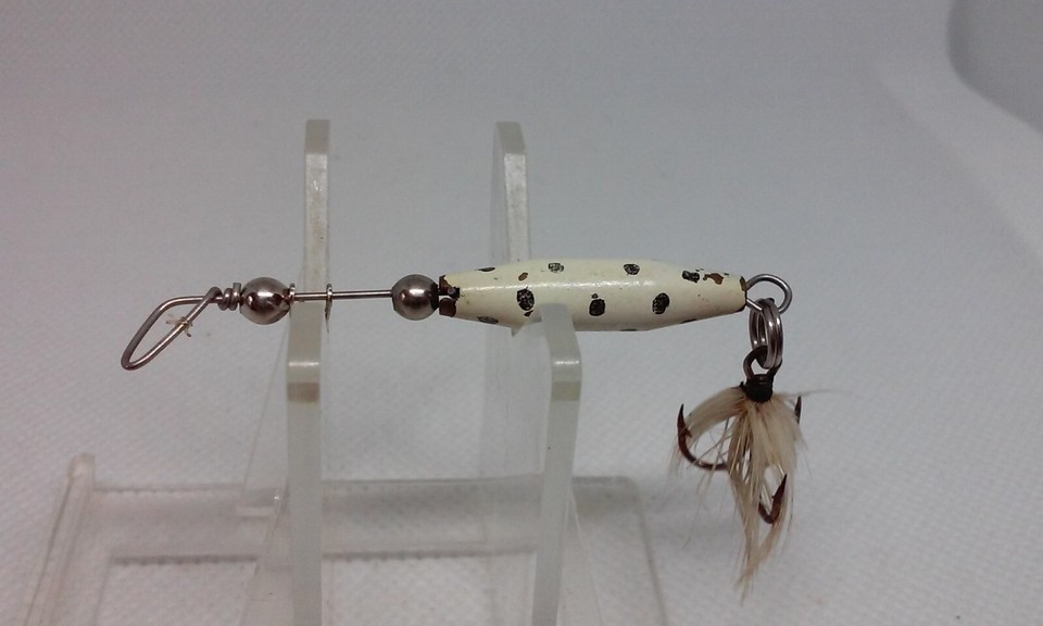 Vintage Glen L Evans SHYSTER White/Black 1 1/8" Inline Spinner Fishin 1 ...