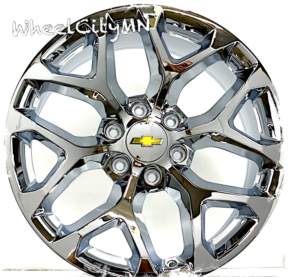 22” Chrome Snowflake 5668 SFO Replica Rims fits 2025 Chevy Tahoe ...