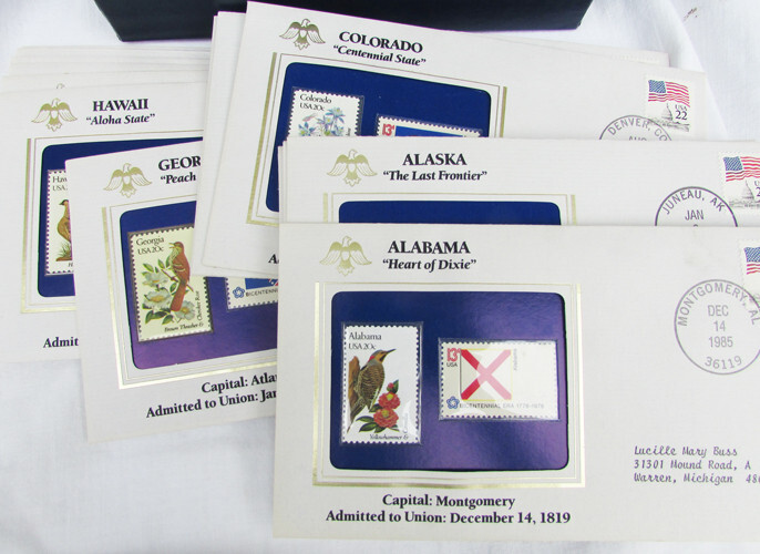 America's Fifty States Postal Commemorative Society stamps with box ...