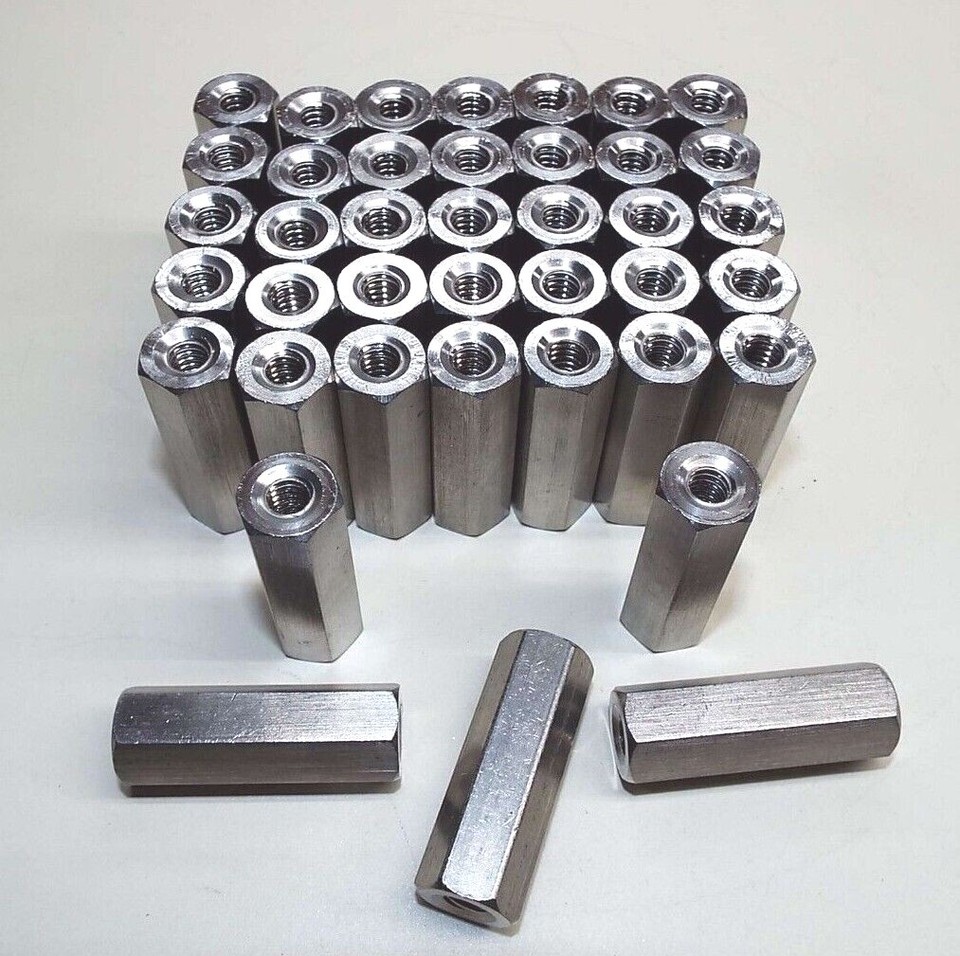 1/2 HEX ROD COUPLING NUTS 1/4-20 x 1-1/2 L STAINLESS STEEL STANDOFF ...