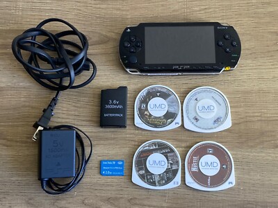 Sony Playstation Portable System PSP-1001 Console With Charger, 3 Games ...