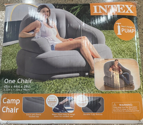 Intex Inflatable Camping Chair Soft Comfortable Seat 48" x 44" x 39" | eBay