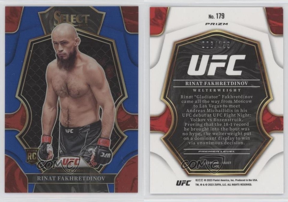 2023 Panini Select UFC Premier Level Blue Prizm 6/199 Rinat ...
