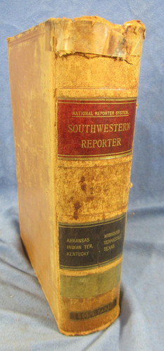 Antique Vintage 1906 Southwestern Reporter Leather Law Book Indian ...