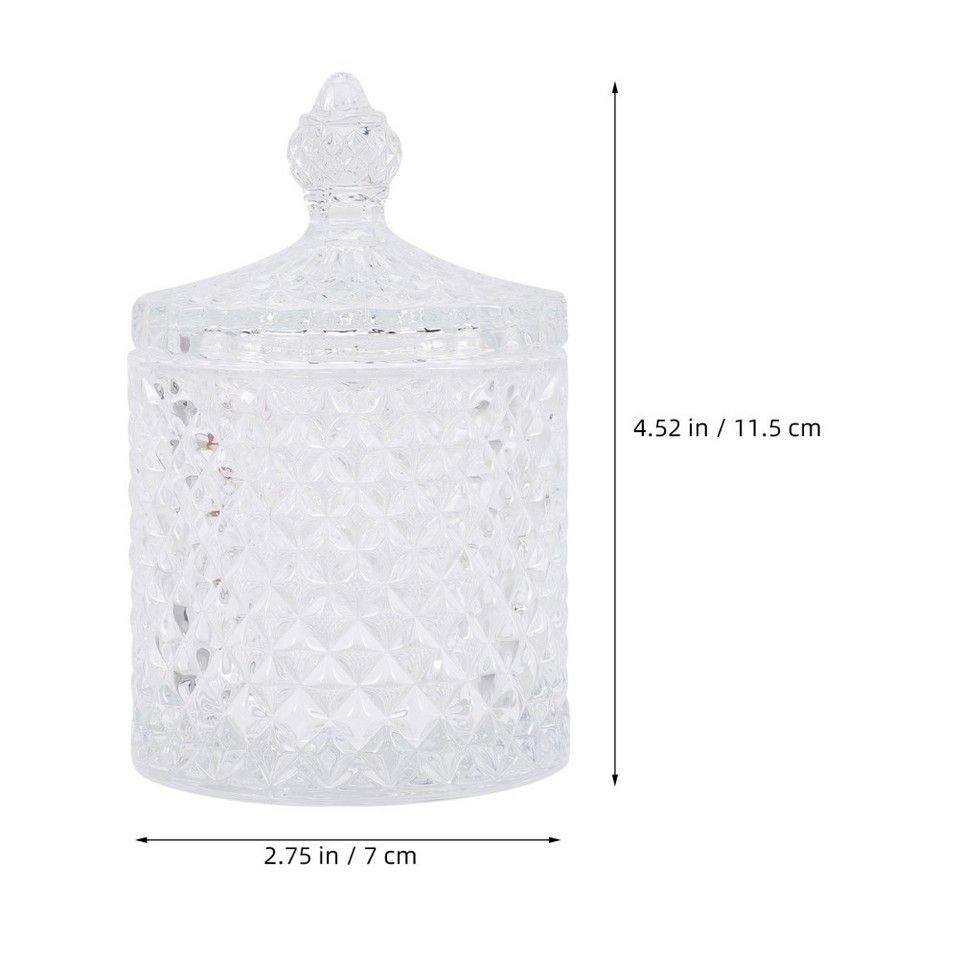 Glass Storage Containers with Lids Small Decorative Jars Transparent ...